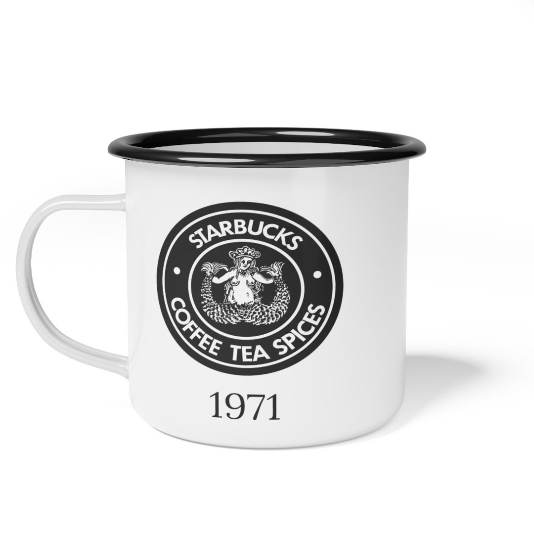 Starbucks Vintage Retro Iconic 1971 Logo Enamel Camp Cup, Coffee Lovers ...