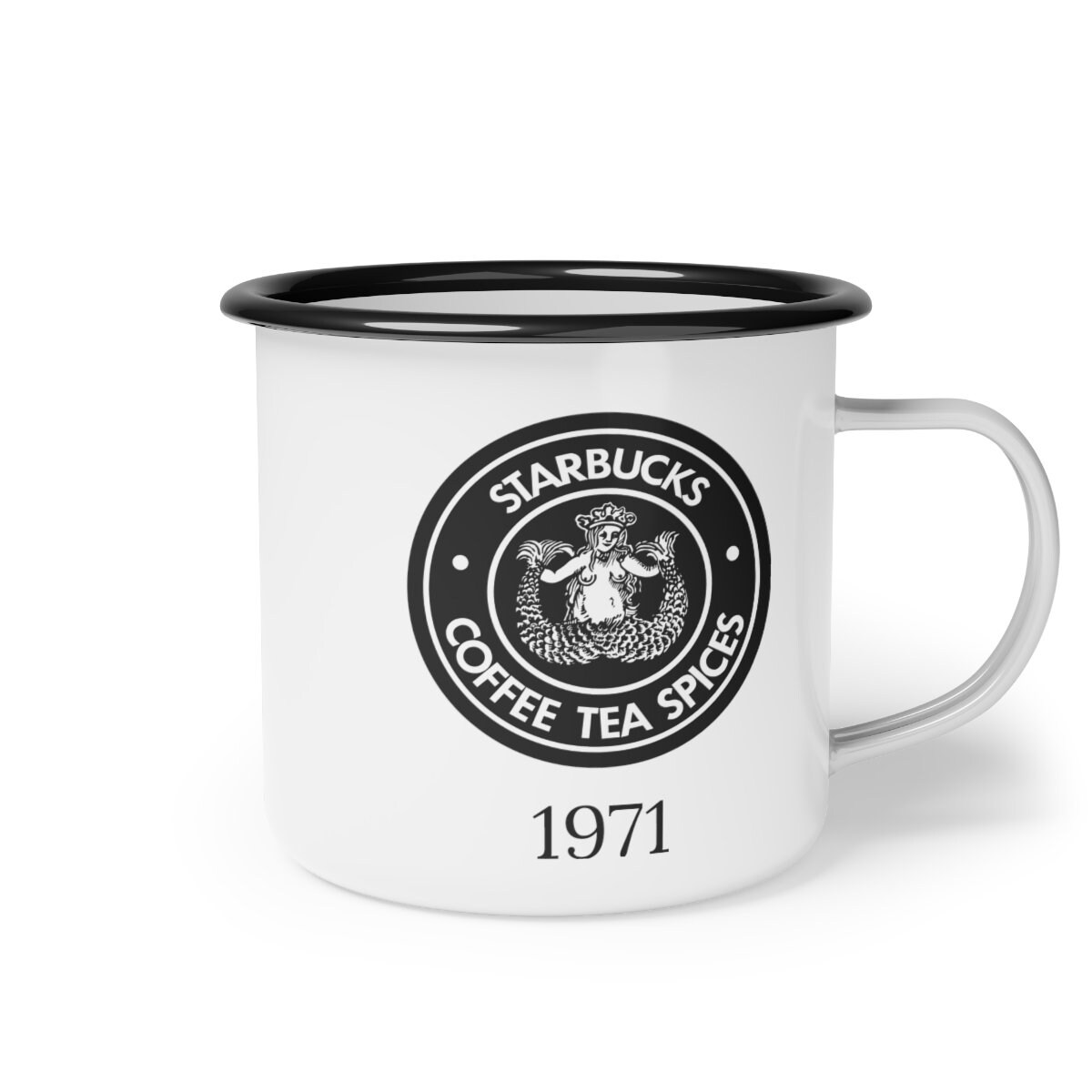 Starbucks Vintage Retro Iconic 1971 Logo Enamel Camp Cup, Coffee Lovers ...