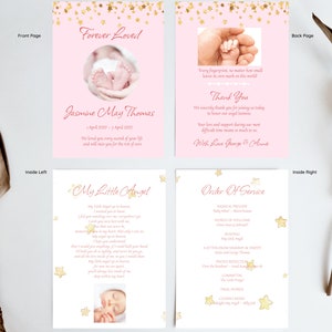 Child or Baby Funeral Program, Child or Baby Order of Service, Girl ...