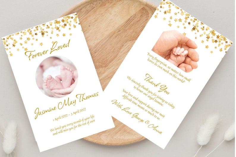 Child or Baby Funeral Program, Child or Baby Order of Service, Girl ...