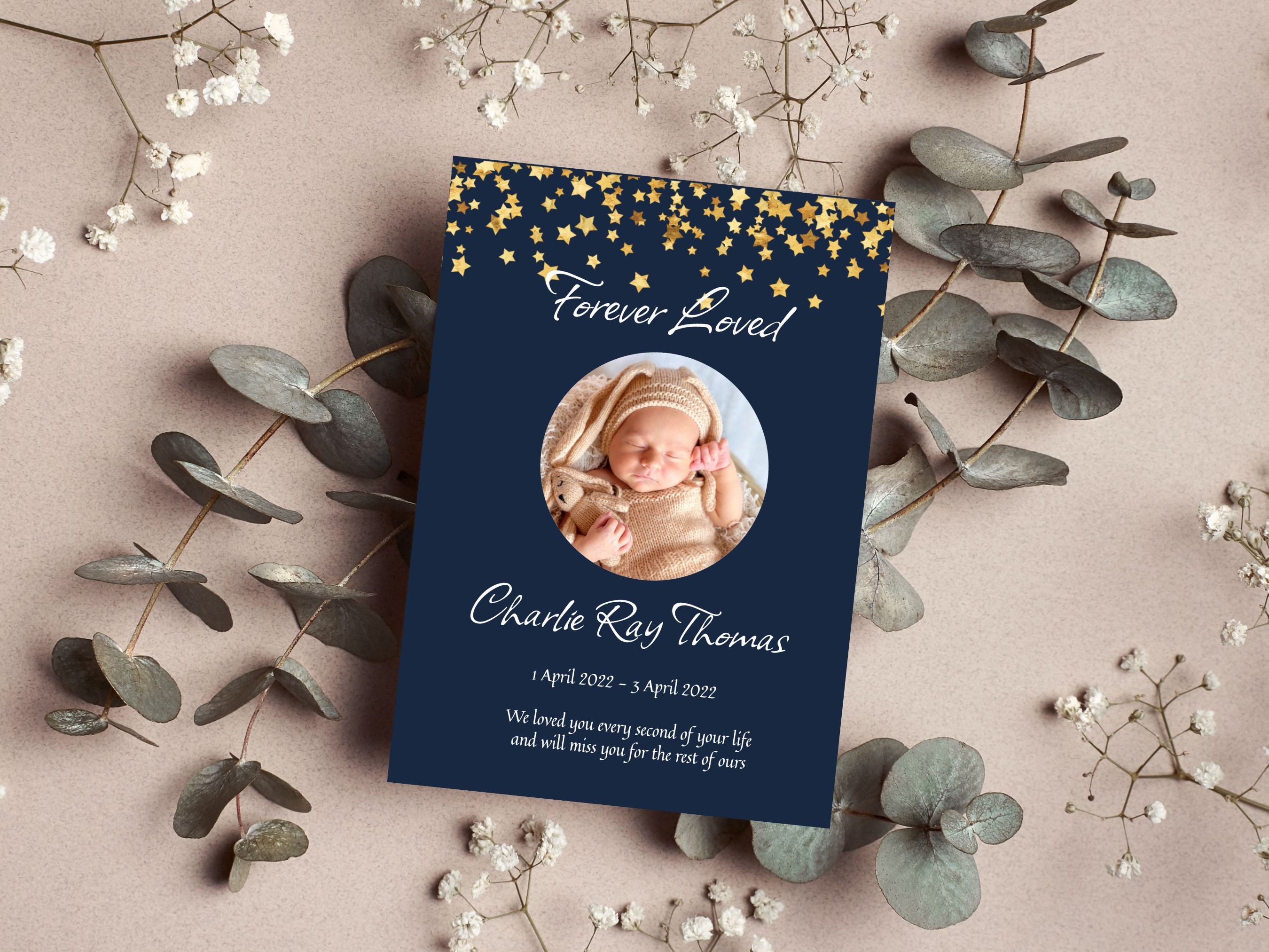Child or Baby Funeral Program, Child or Baby Order of Service, Boy ...