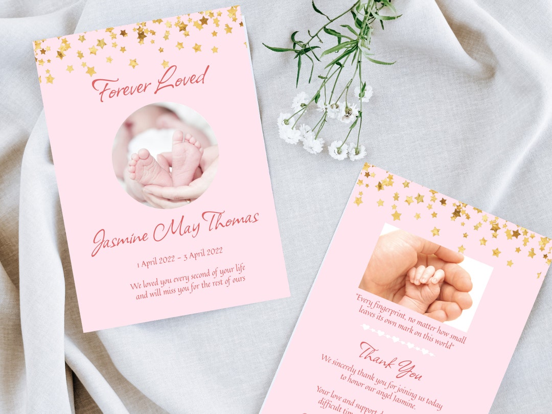 Child or Baby Funeral Program, Child or Baby Order of Service, Girl ...