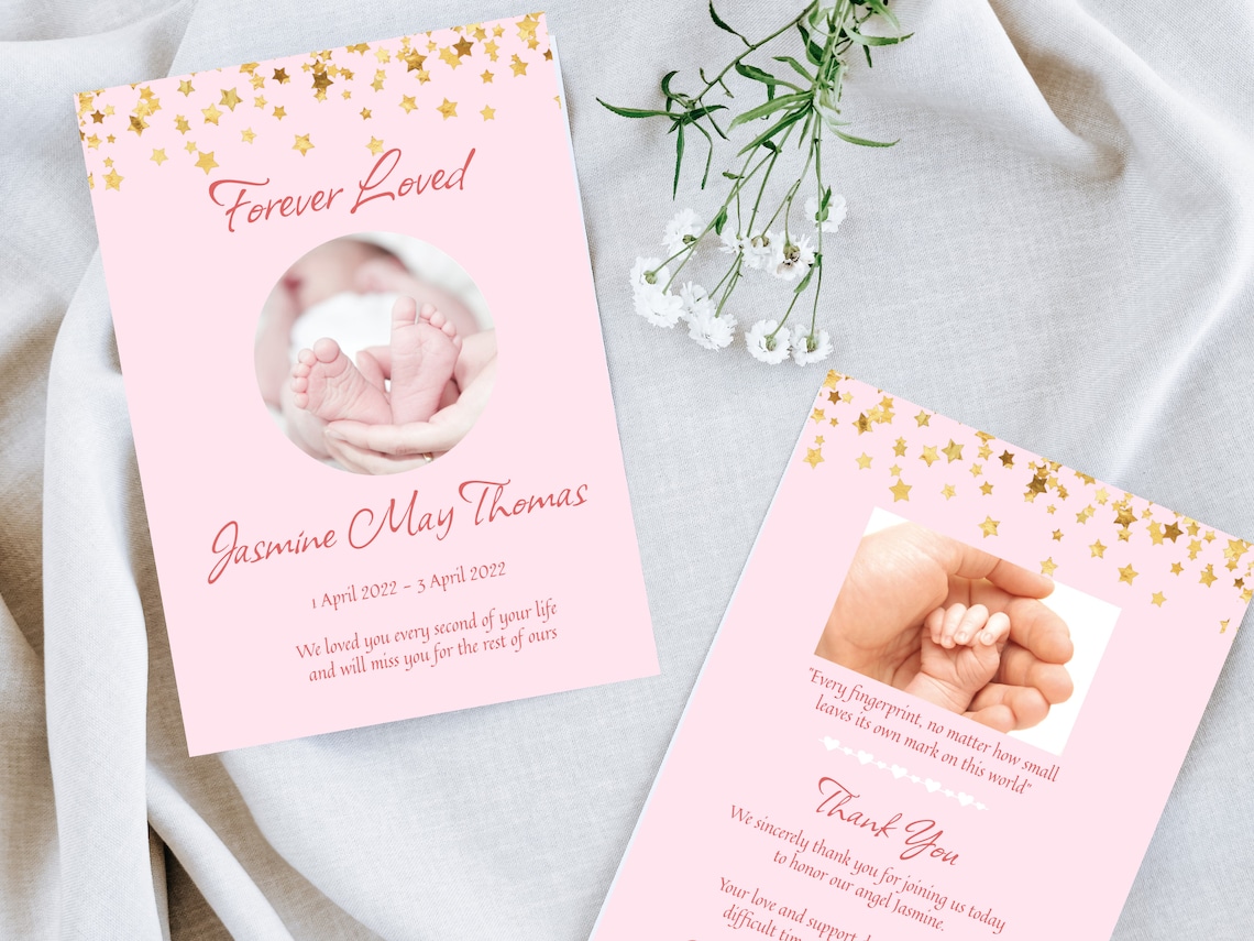 Child or Baby Funeral Program, Child or Baby Order of Service, Girl ...