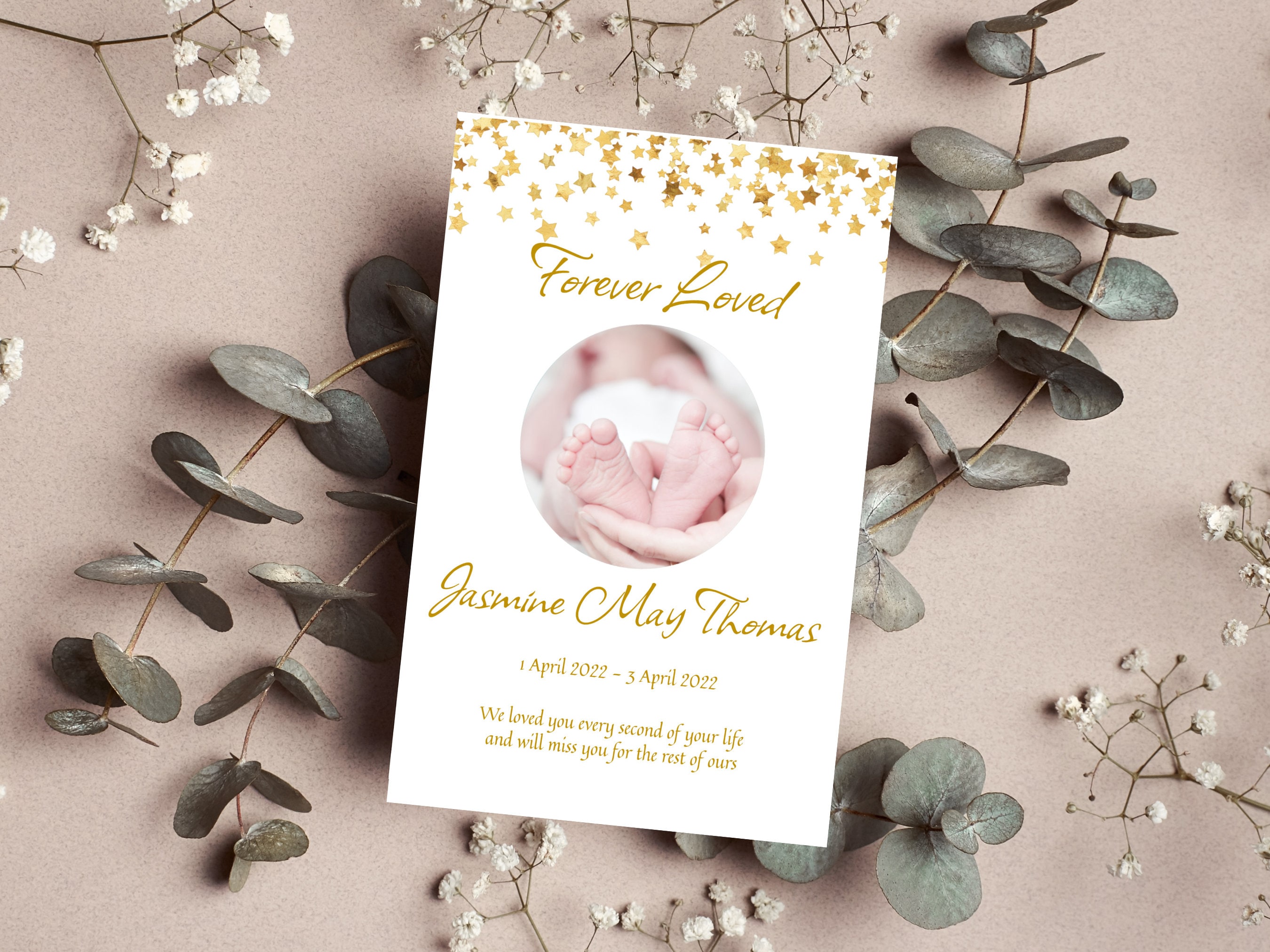 Child or Baby Funeral Program, Child or Baby Order of Service, Girl ...