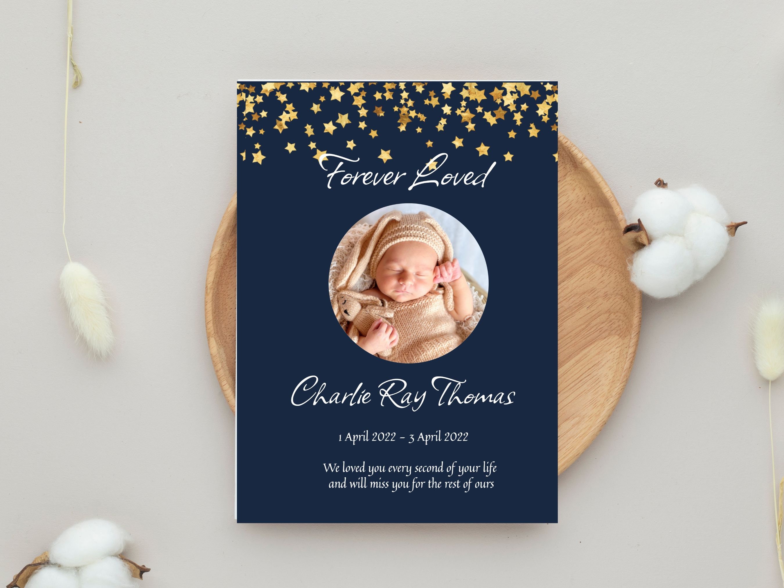 Child or Baby Funeral Program, Child or Baby Order of Service, Boy ...