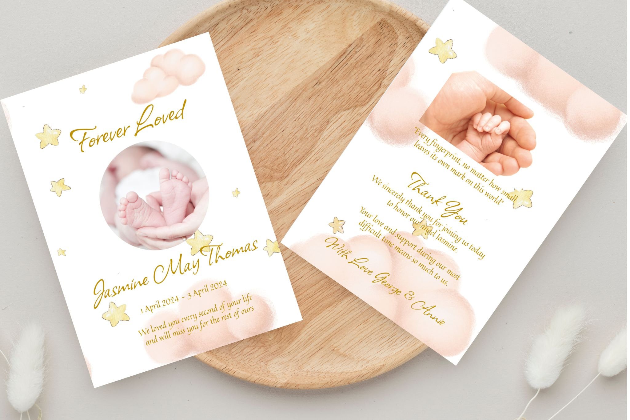 Child or Baby Funeral Program, Child or Baby Order of Service, Girl ...