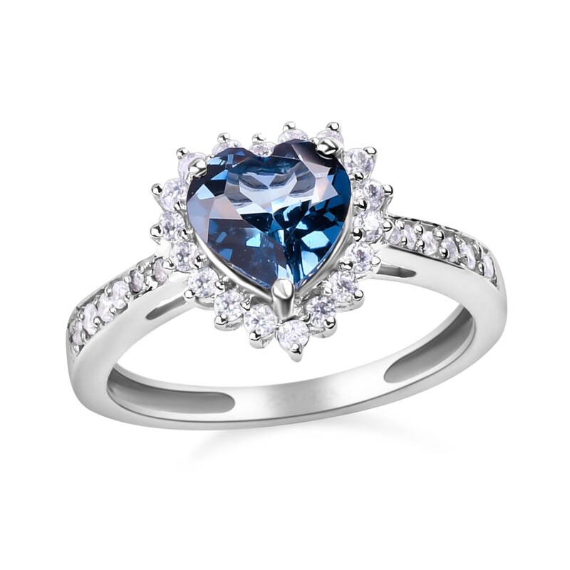 Blue Heart Ring - Etsy