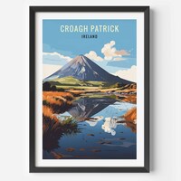 Croagh Patrick Trail and Summit Art - Croagh Patrick Print - Ireland's ...