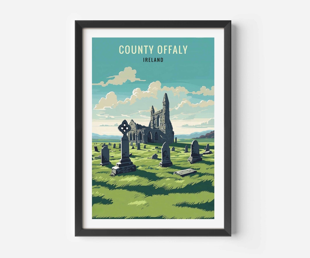 County Offaly Print, Ireland Poster, County Offaly Illustration, Travel ...