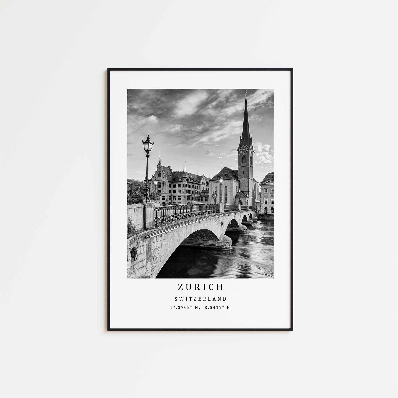 Zurich Print, Black and White Poster, Zurich Poster, Switzerland Poster ...