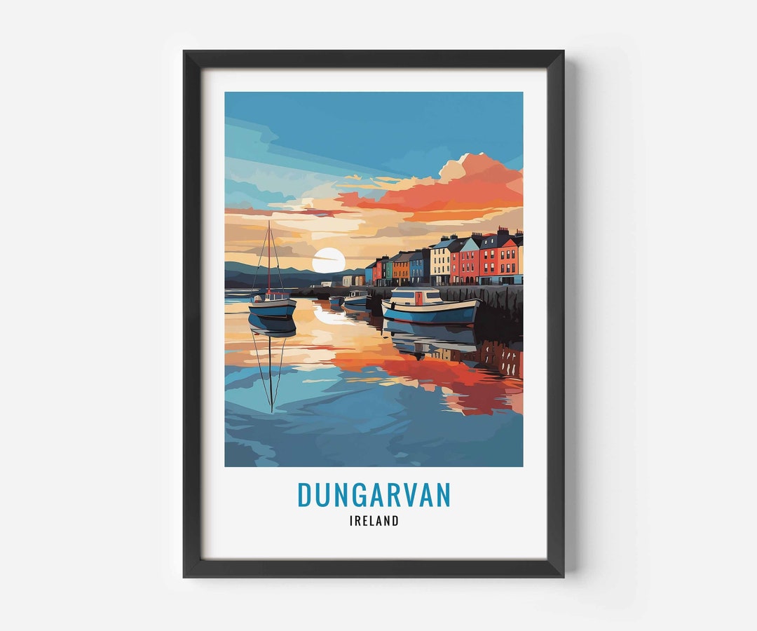 Dungarvan Print, Ireland Poster, Dungarvan Illustration, Travel Poster - Etsy