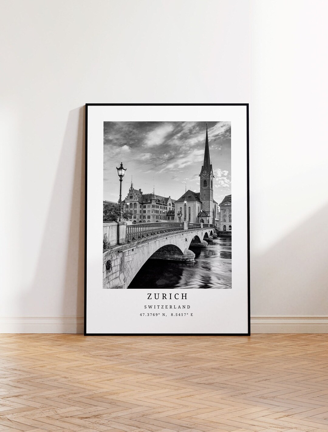 Zurich Print Black and White Poster Zurich Poster - Etsy