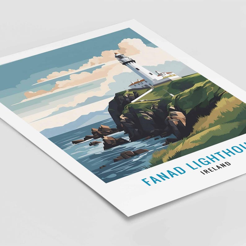 Fanad Lighthouse Print: Ireland Travel Poster - Etsy Ireland