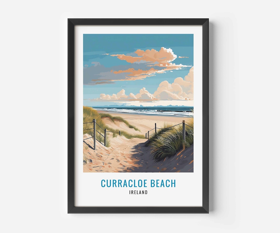 Curracloe Beach Print, Ireland Poster, Curracloe Beach Illustration ...