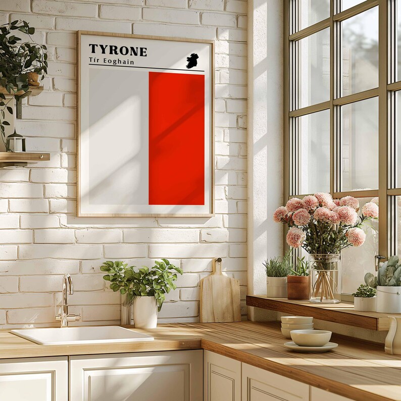 Tyrone Flag, County Tyrone Print, County Tyrone Flag, Tyrone Wall Art ...