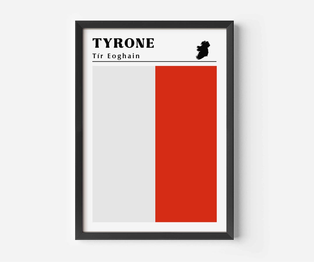 Tyrone Flag, County Tyrone Print, County Tyrone Flag, Tyrone Wall Art ...