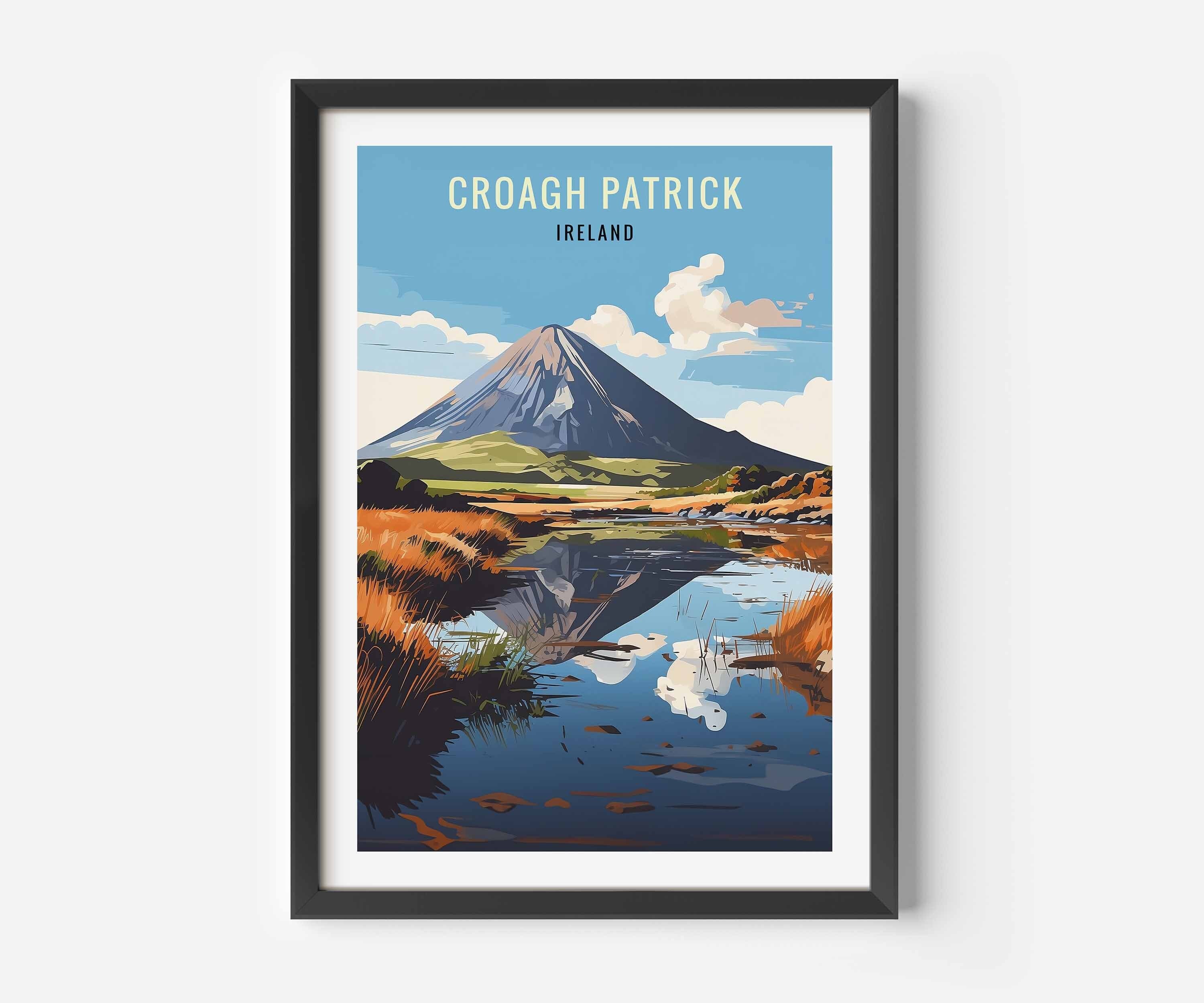 Croagh Patrick Print, Ireland Poster, County Mayo Poster, Croagh ...