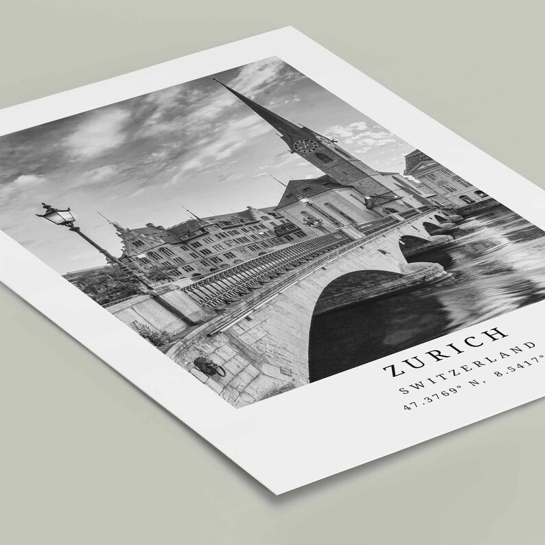 Zurich Print, Black and White Poster, Zurich Poster, Switzerland Poster ...