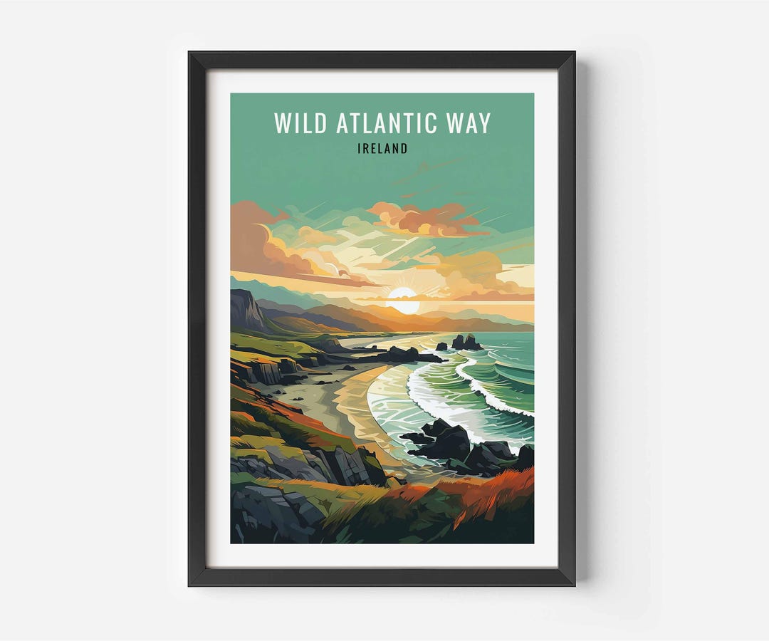 Wild Atlantic Way Ireland Print: Ireland Travel Poster - Etsy