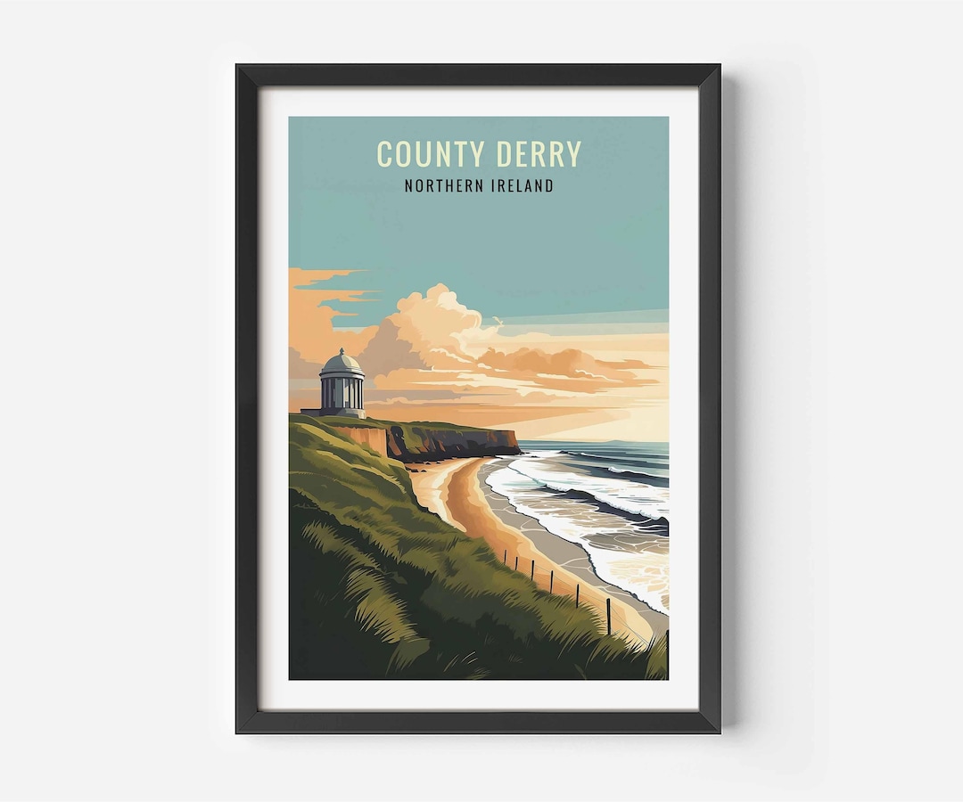 County Derry Print: Northern Ireland Travel Poster - Etsy
