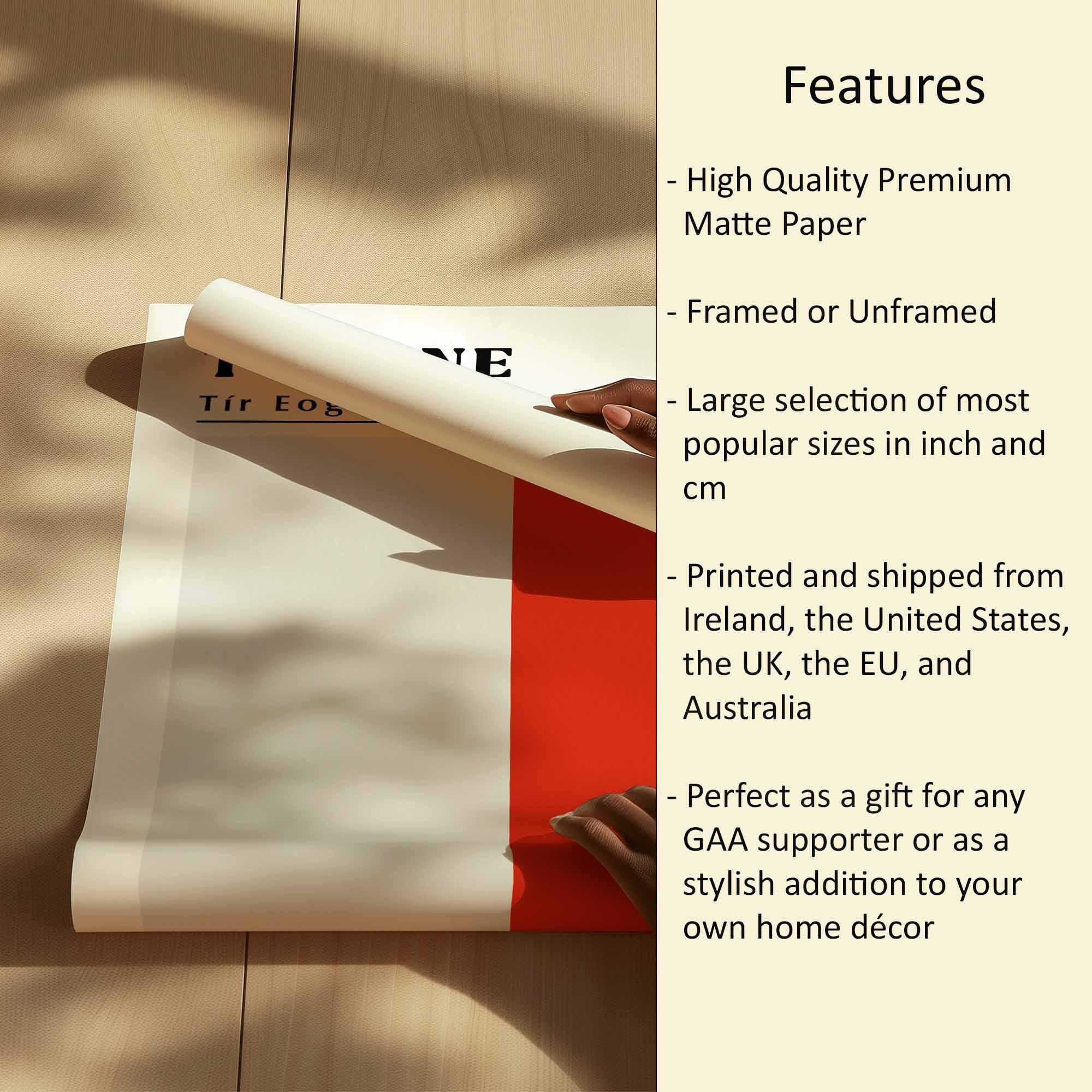 Tyrone Flag, County Tyrone Print, County Tyrone Flag, Tyrone Wall Art ...