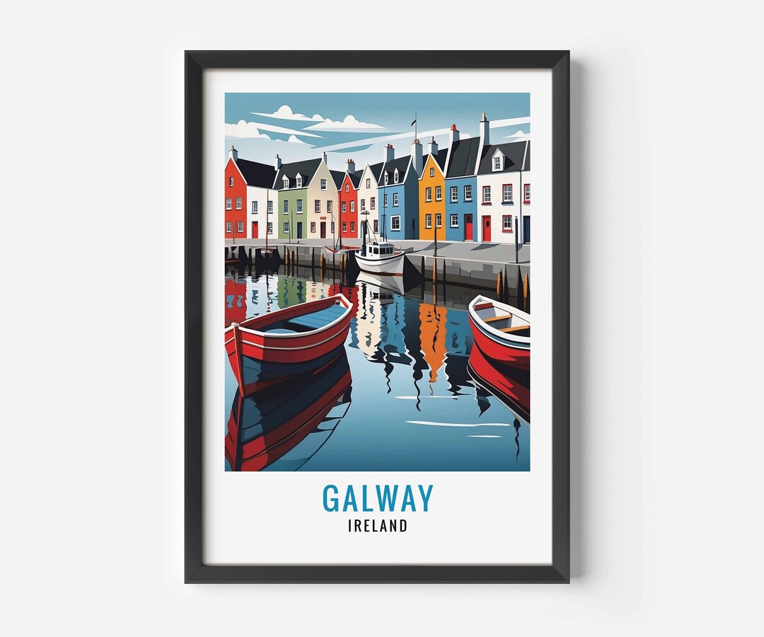 Galway Print, Ireland Poster, Galway Wall Art, Galway Illustration ...
