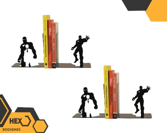 Iron Man Super Hero Bookend Metal Book Holder Story Bookends - Etsy