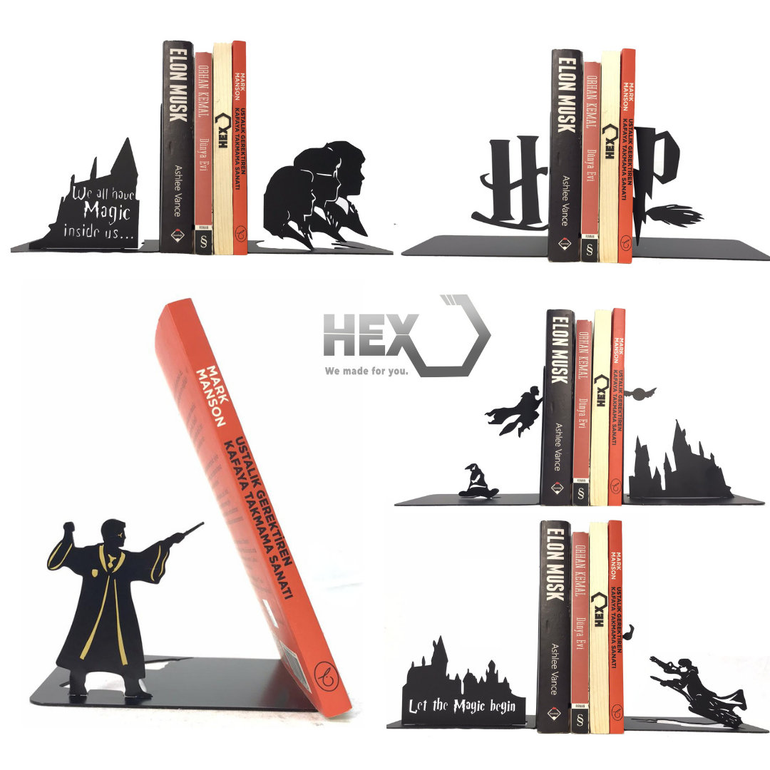 Wizard Bookend Metal Book Holder, Harry Bookends, Decorative Bookends ...
