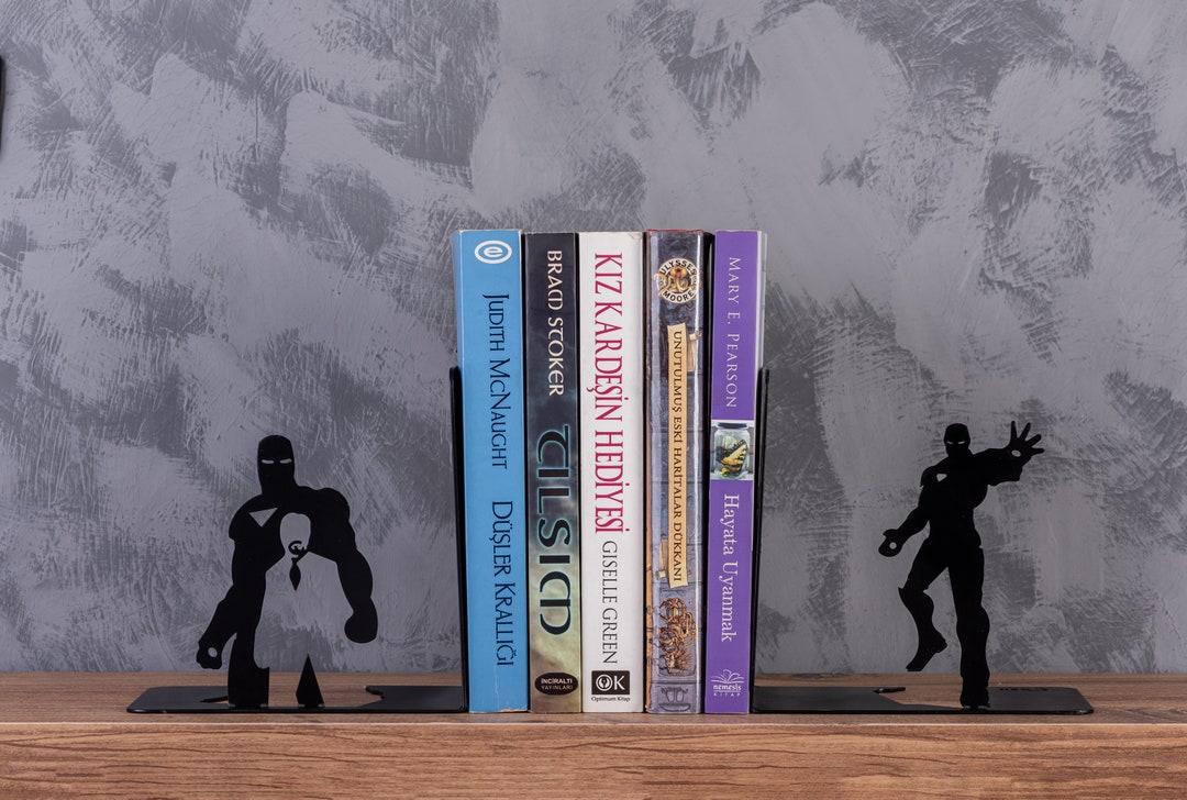 Iron Man Super Hero Bookend Metal Book Holder, Story Bookends ...