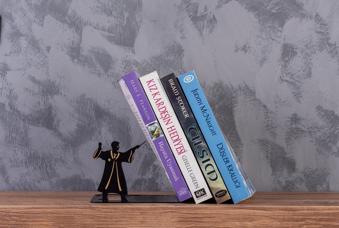 Wizard Bookend Metal Book Holder, Harry Bookends, Christmas Gift, Metal ...