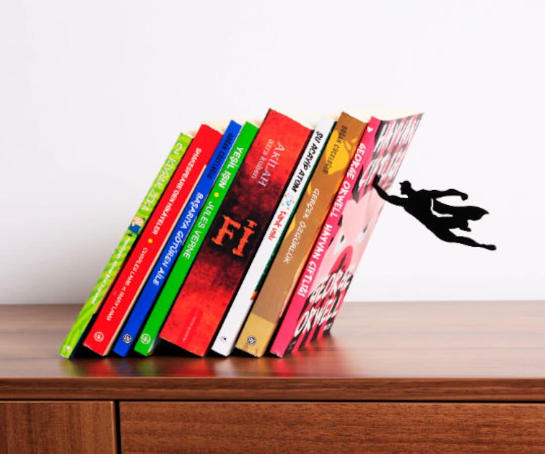 Superman Super Hero Bookend Metal Book Holder Story Bookends - Etsy