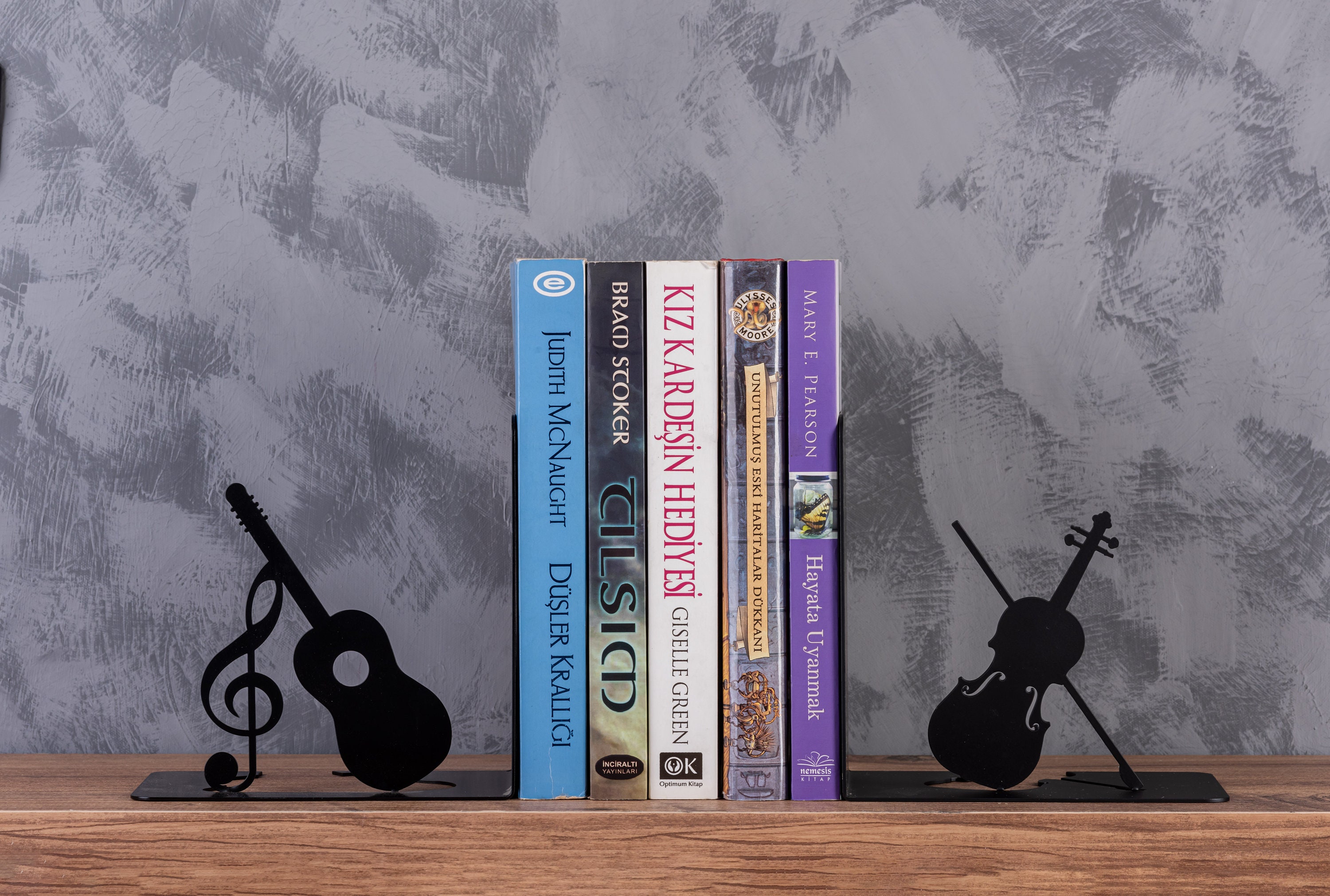 Music Bookend: Metal Treble Clef, Guitar & Violin Book Ends - Etsy