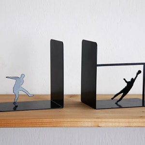 Soccer Football Bookend Metal Book Holder, Sports Bookends, Christmas Gift, Metal Decor, Gift ...