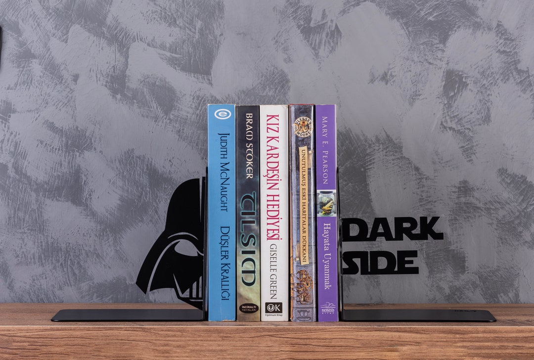 Dark Side Bookend Metal Book Holder, Star Wars Bookends, Darth Vader ...
