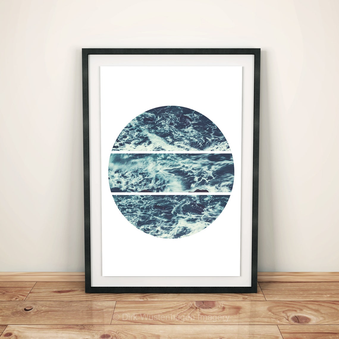 Cyan Blue Ocean Waves Triptych Printable. Abstract Wave - Etsy