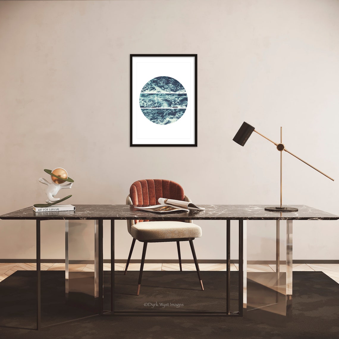 Cyan Blue Ocean Waves Triptych Printable. Abstract Wave - Etsy