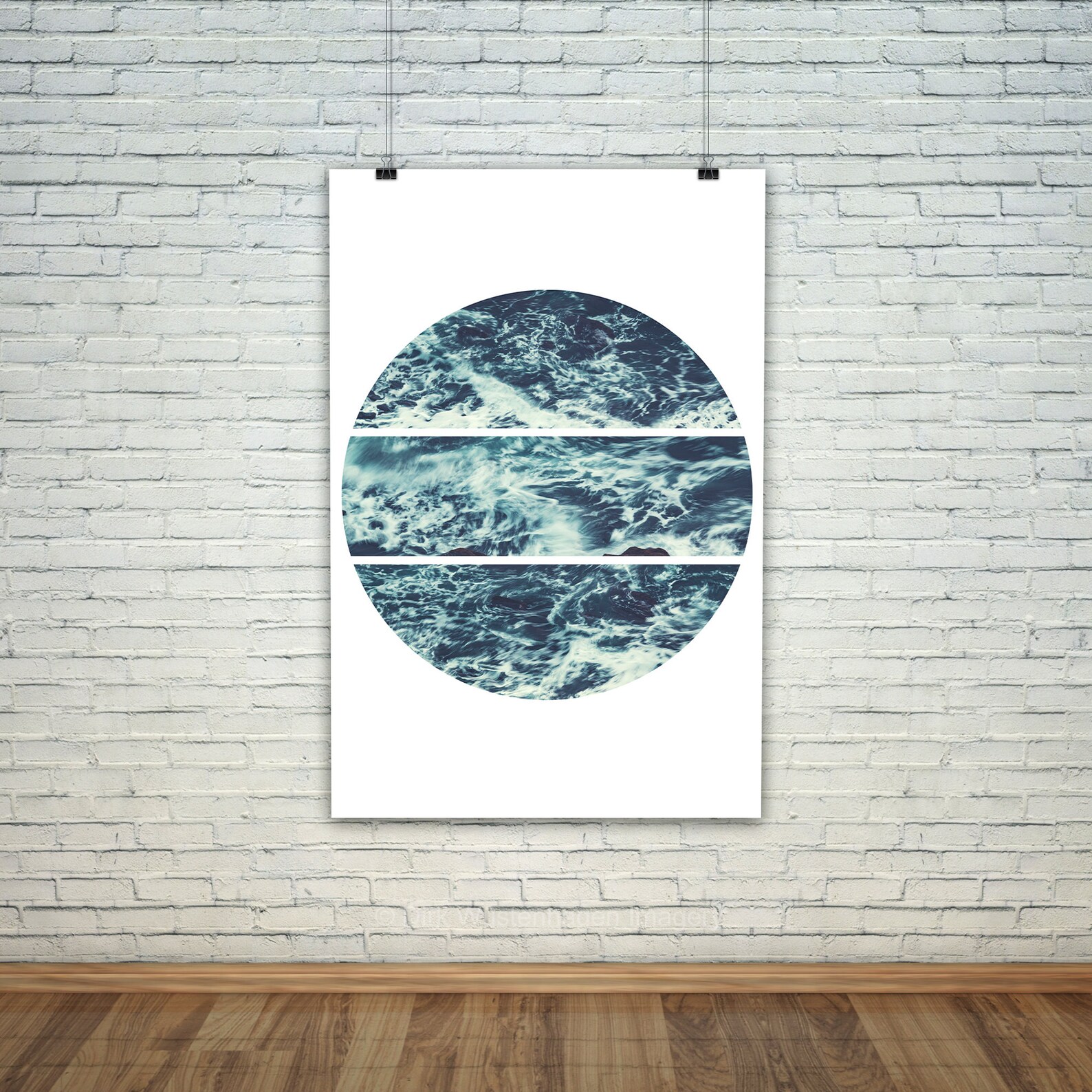 Cyan Blue Ocean Waves Triptych Printable. Abstract Wave - Etsy