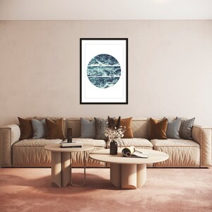 Cyan Blue Ocean Waves Triptych Printable. Abstract Wave - Etsy