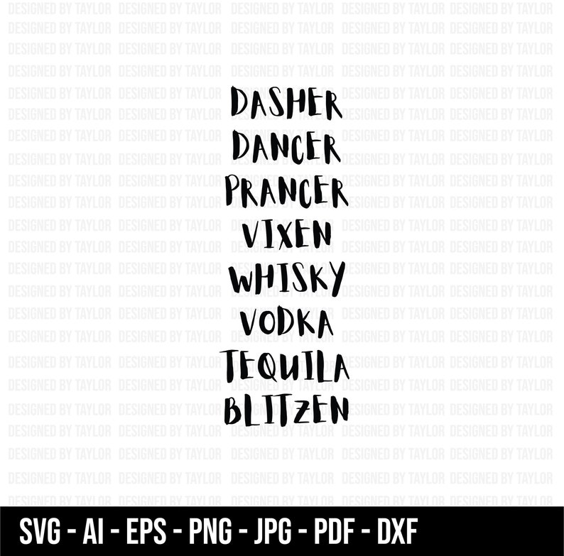 Dasher Dancer SVG, Christmas SVG, Snow SVG, Cricut Cut Files ...