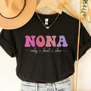 Custom Nona Shirt With Kids Names for Grandma Nona, Nona Christmas ...