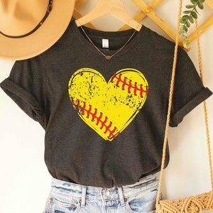 Softball Lover Gift Softball Heart Shirt Softball Fan Shirt Softball ...