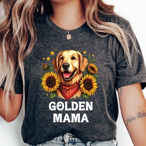 Floral Golden Retriever Shirt Golden Mama Shirt Dog Lover Gift Flower Golden Mom Shirt Retriever ...