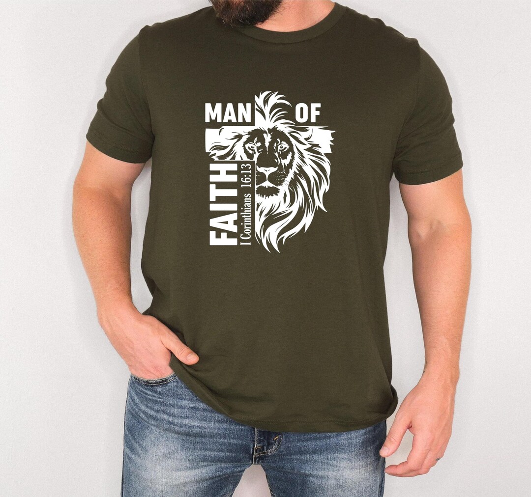 Christian Men Shirt Man of Faith Shirt Bible Verse Shirt Religious Gift ...