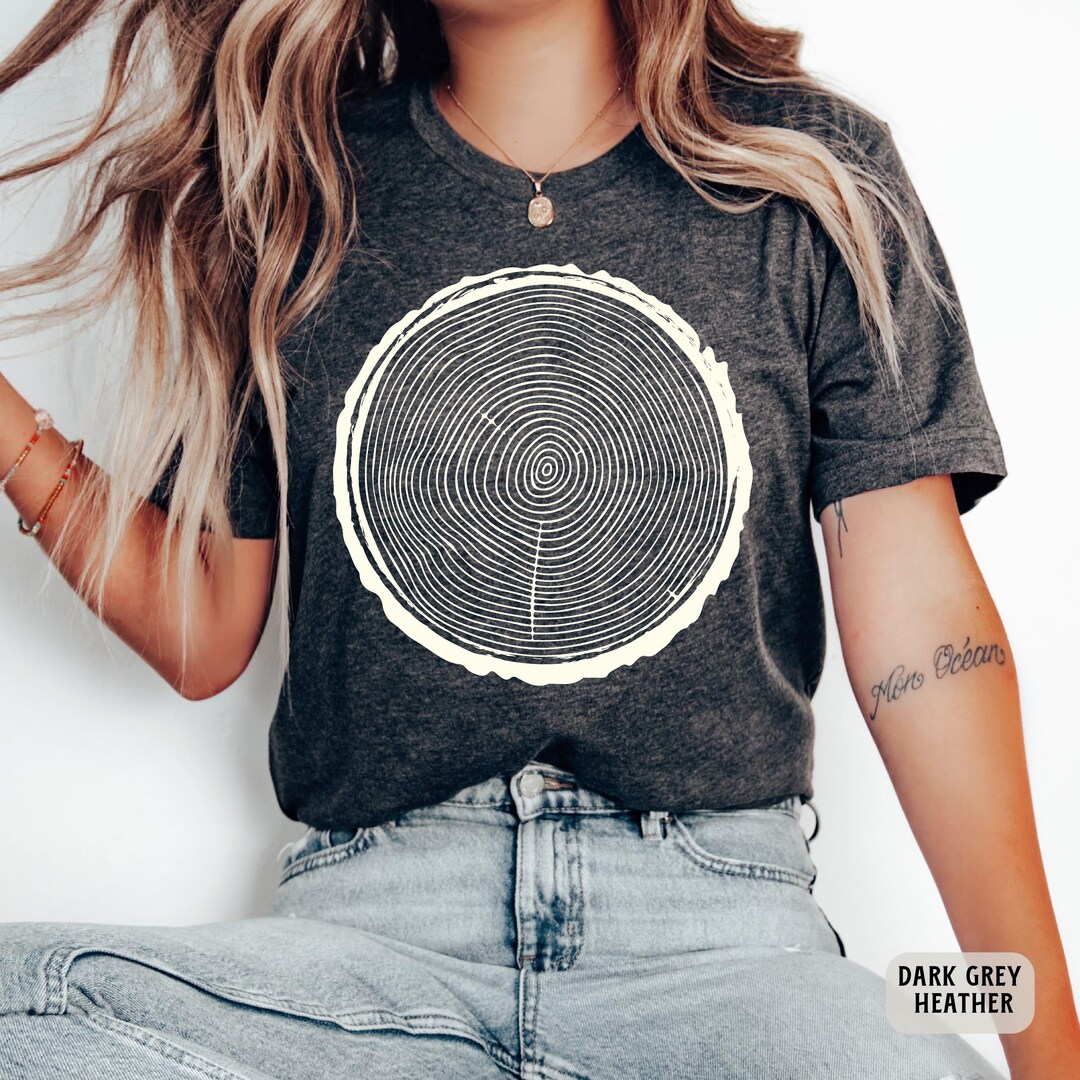 Tree Trunk Shirt Wood Slice Shirt Forest Nature Lover Shirt Hiking ...