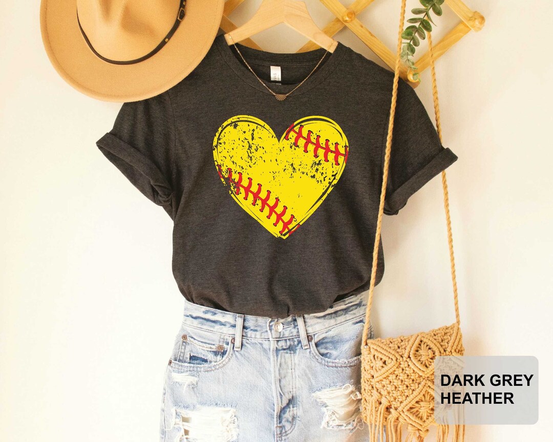 Softball Lover Gift Softball Heart Shirt Softball Fan Shirt Softball ...