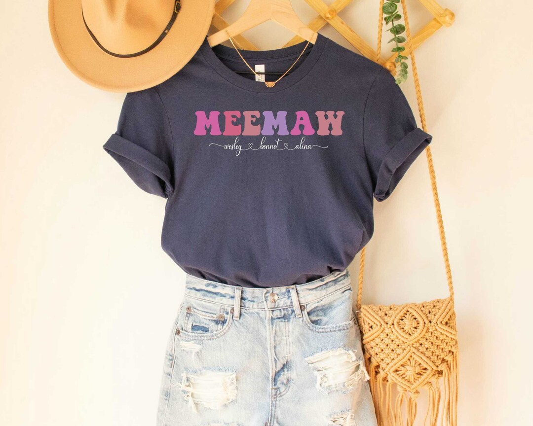 Custom Meemaw With Kids Names Shirt for Grandma - Etsy