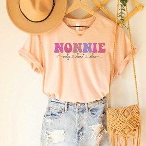 Custom Nonnie With Kids Names Shirt for Grandma - Etsy