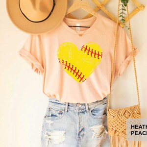 Softball Lover Gift Softball Heart Shirt Softball Fan Shirt Softball ...