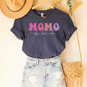 Custom Momo With Kids Names Shirt for Grandma - Etsy