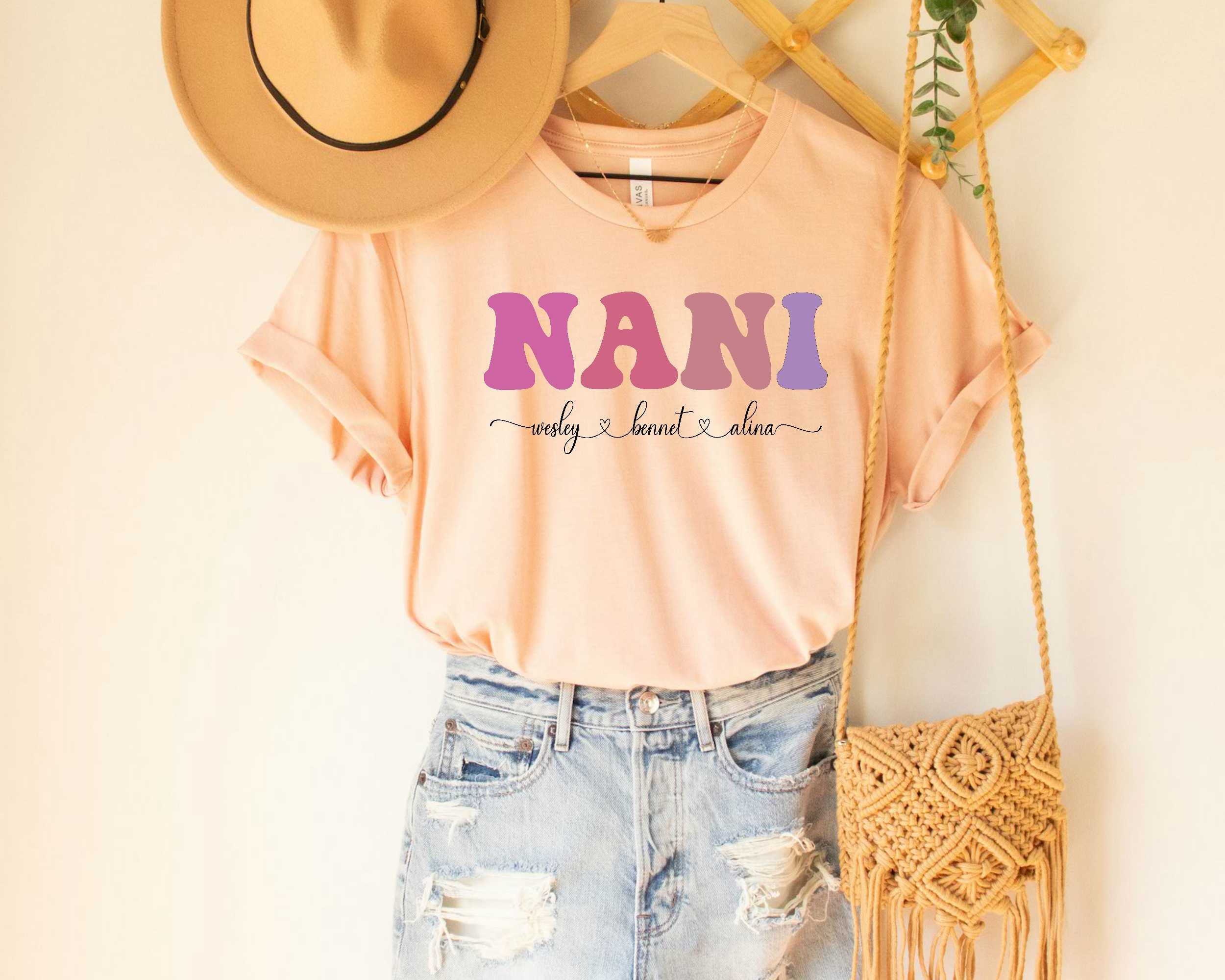 Nani Shirt Custom Nani With Kids Names Shirt for Grandma - Etsy